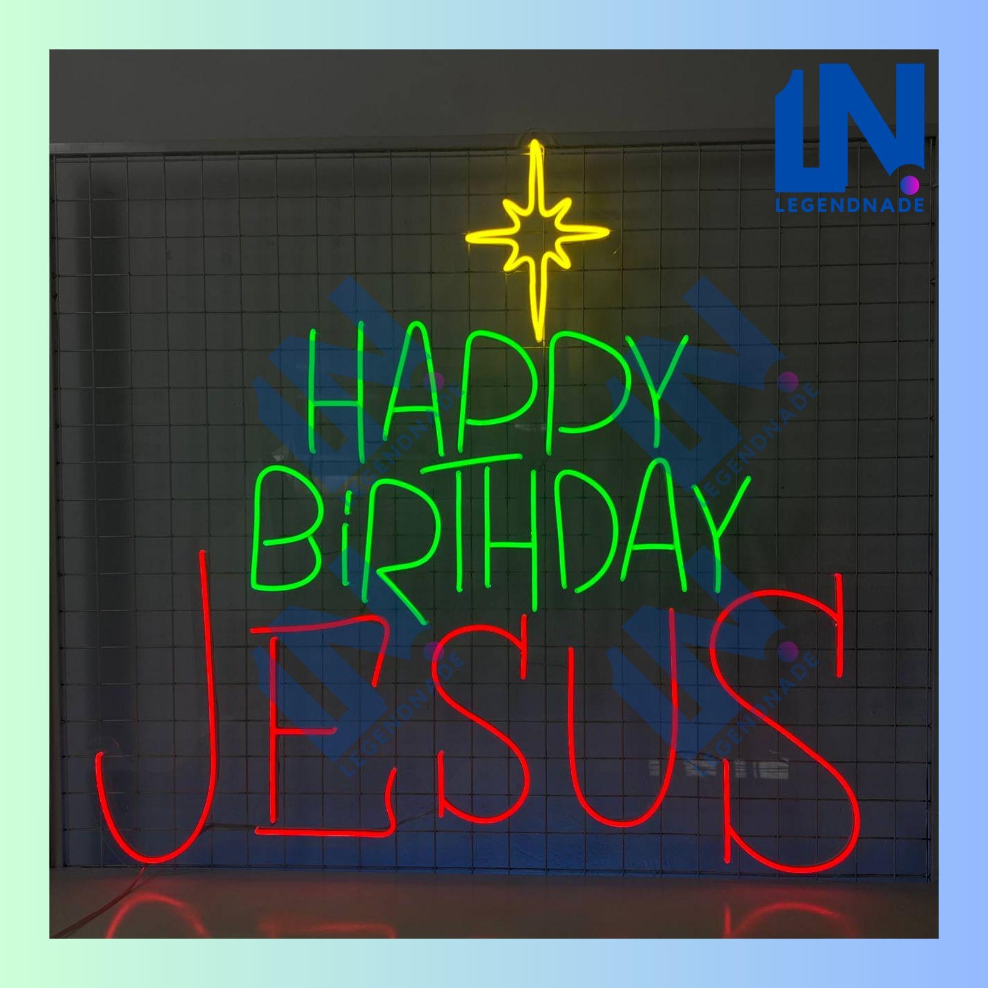 Happy Birthday Jesus Neon Sign, Christmas Led Sign, Merry Christmas Led ...