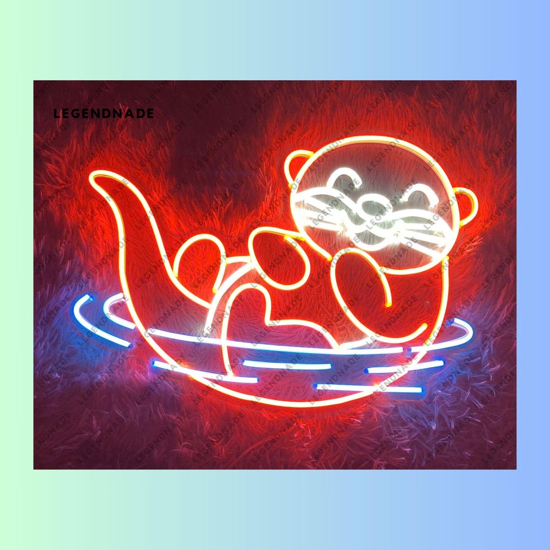 Otter Neon Sign, Funny Otter Led Sign Decor, Cute Otter Led Light ...