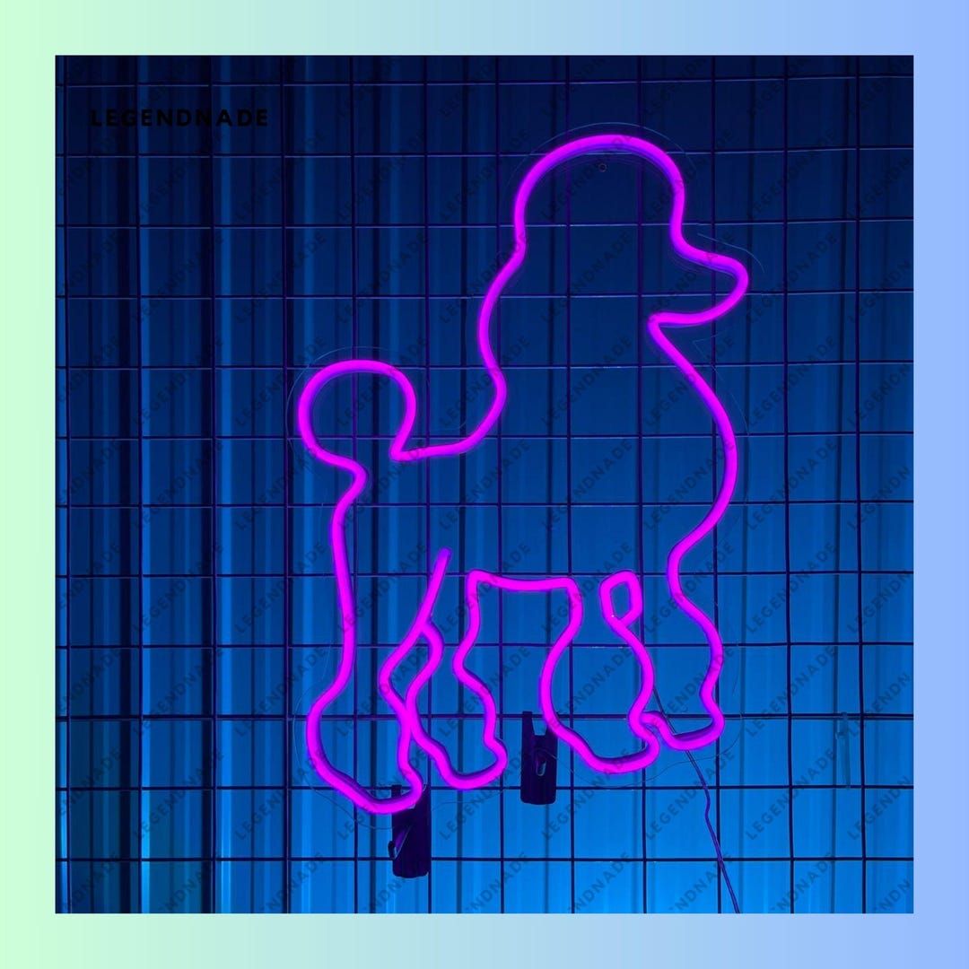 Poodle Dog Neon Sign, Poodle Dog Led Sign, Cute Poodle Led Light, Cute ...
