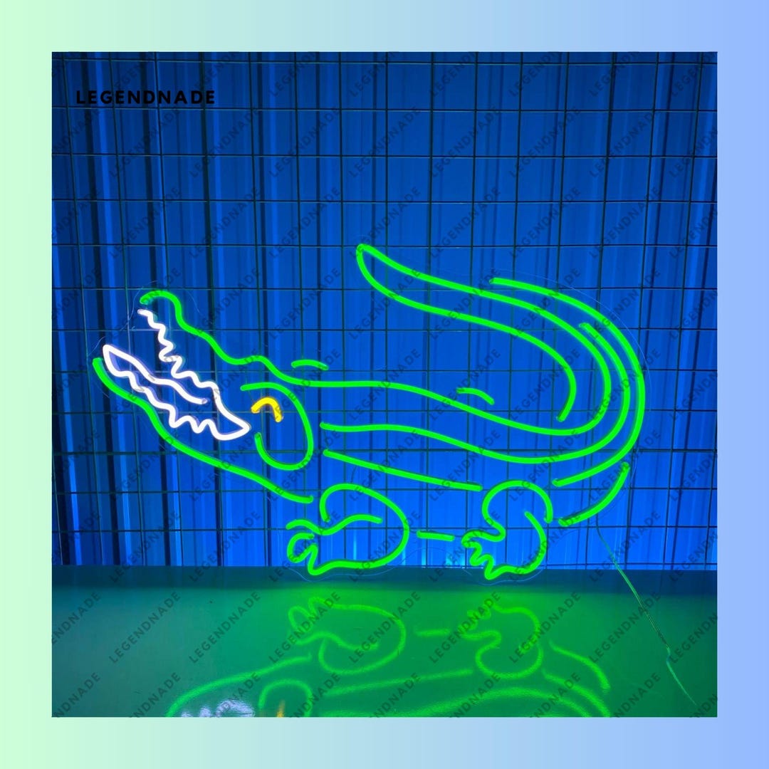 Crocodile Neon Sign, Crocodile Led Sign Decor, Crocodile Led Light ...