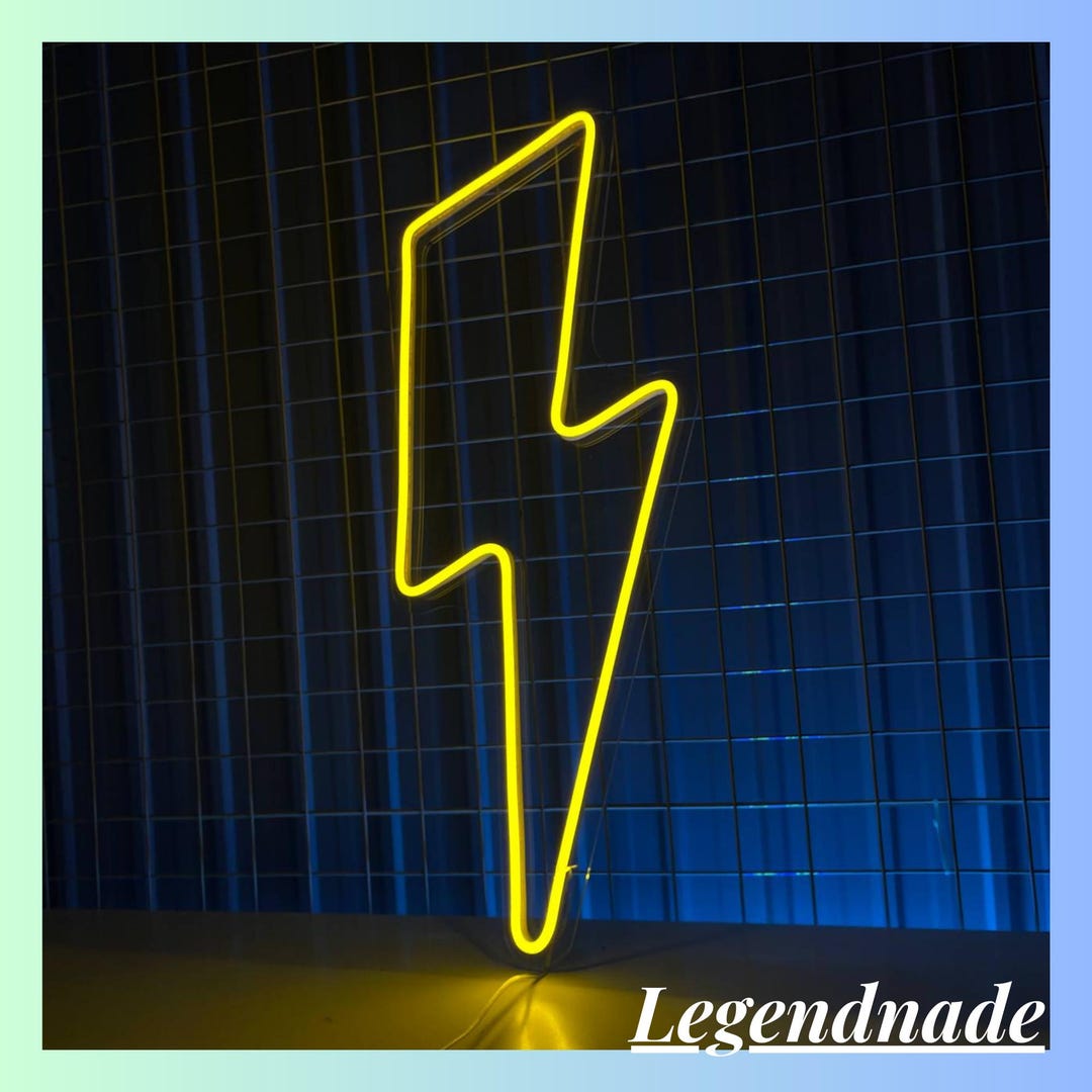 Lighting Bolt Neon Sign, Lighting Bolt Led Sign, Lighting Bolt Led ...