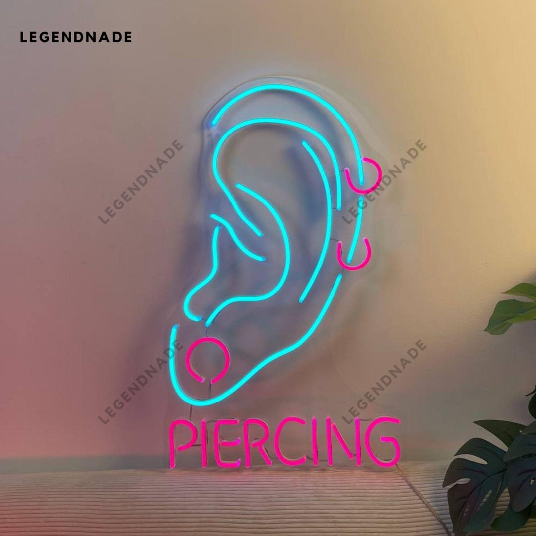 Ear Piercing Neon Sign, Piercing Led Sign, Piercing Open Led Light ...