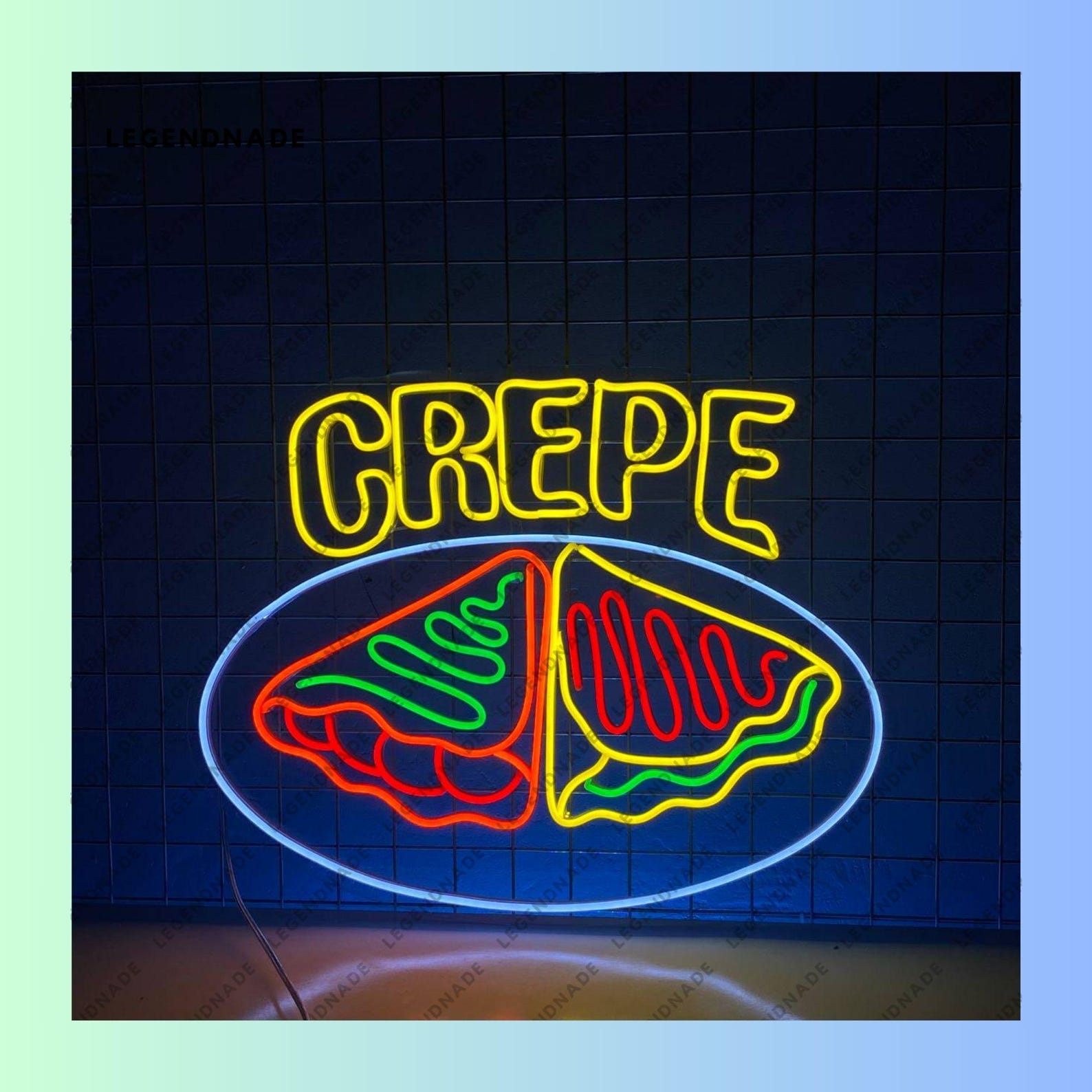 Crepe Neon Sign, France Crepe Led Sign, Crepe Led Light, Pancake Neon Light, Crepe Store Wall ...