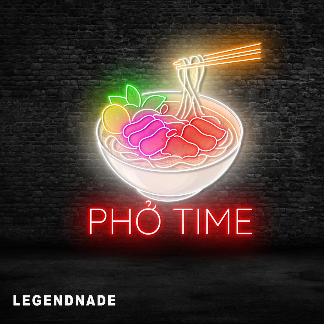 Pho Neon Sign, Vietnamese Cuisine Neon Light, LED Wall Decor for Pho ...