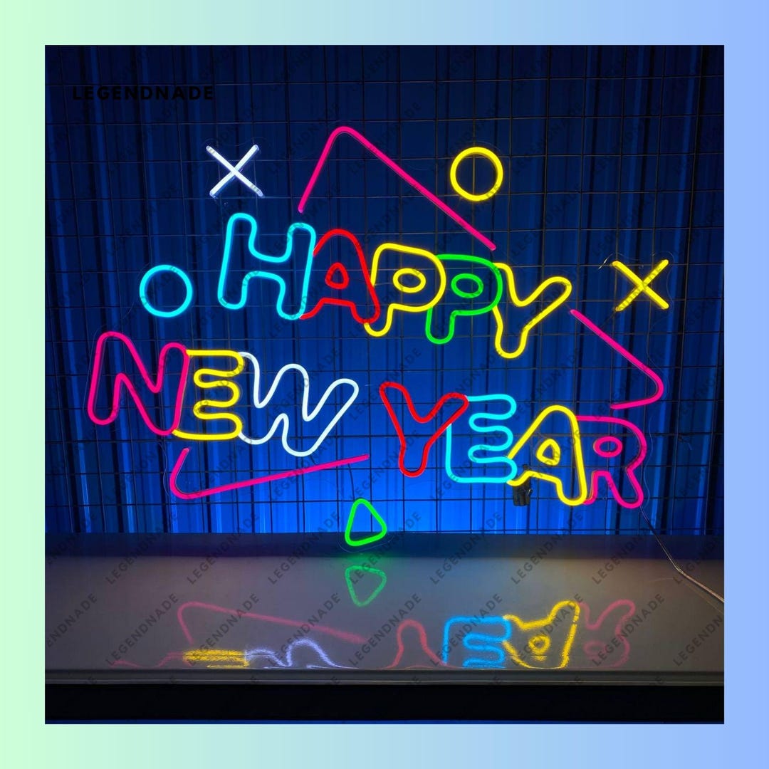 Happy New Year Neon Sign, Happy New Year Led Sign, New Year Led Light ...