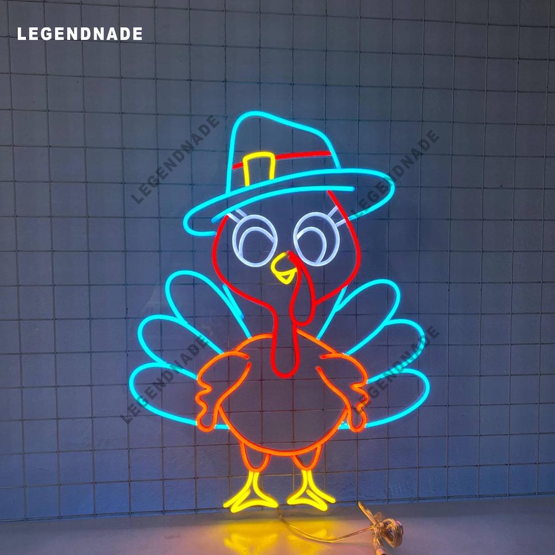 Turkey Neon Sign, Thanksgiving LED Wall Light, Holiday Farmhouse Decor ...