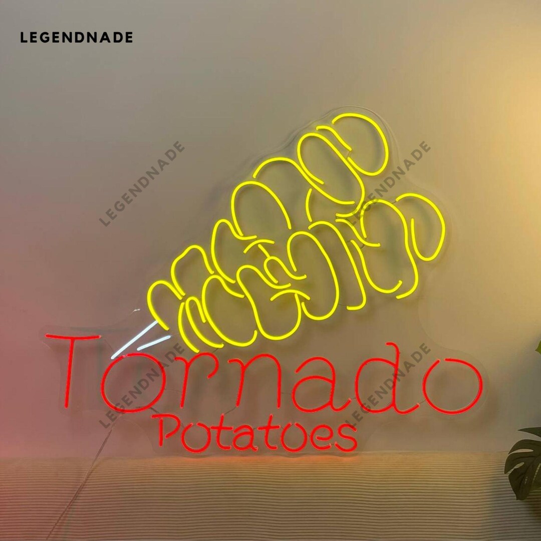Tornado Potatoes Neon Sign, Potato Fried Led Sign, Tornado Potato Led ...