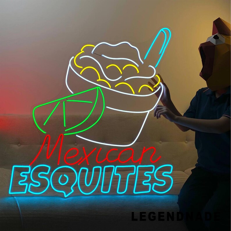 Mexican Esquites Neon Sign, Esquites Led Sign, Mexican Restaurant Led ...