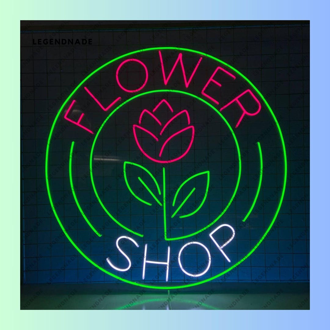 Flower Shop Neon Sign, Flower Open Led Sign, Flower Shop Led Light ...