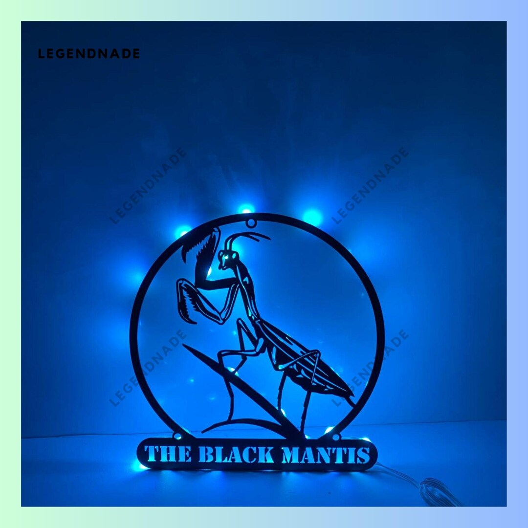 Personalized Praying Mantis Metal Sign, Mantis Metal Light, Mantis Led ...