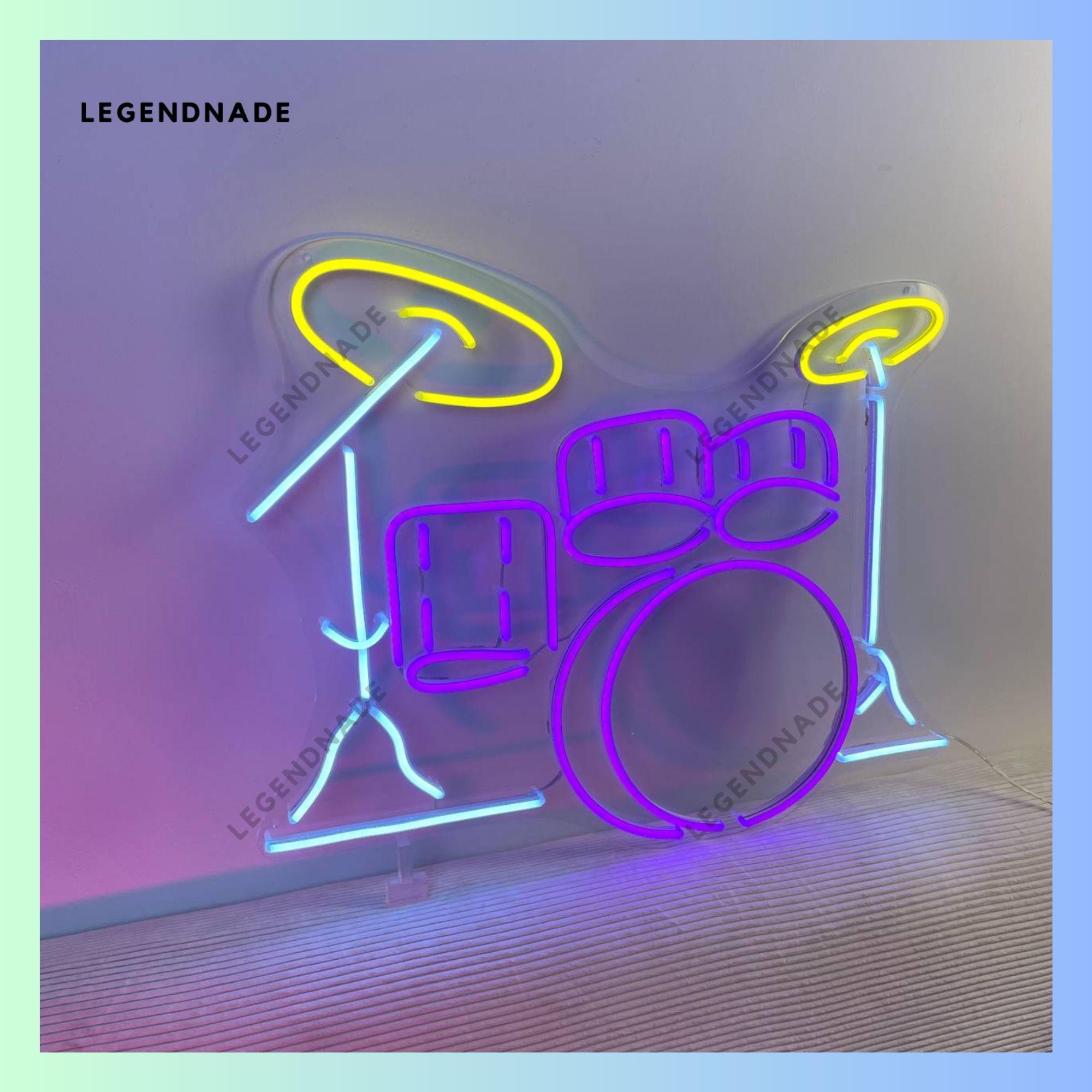 Drum Music Neon Sign, Drum Led Sign, Musical Instrument Led Light, Drum ...