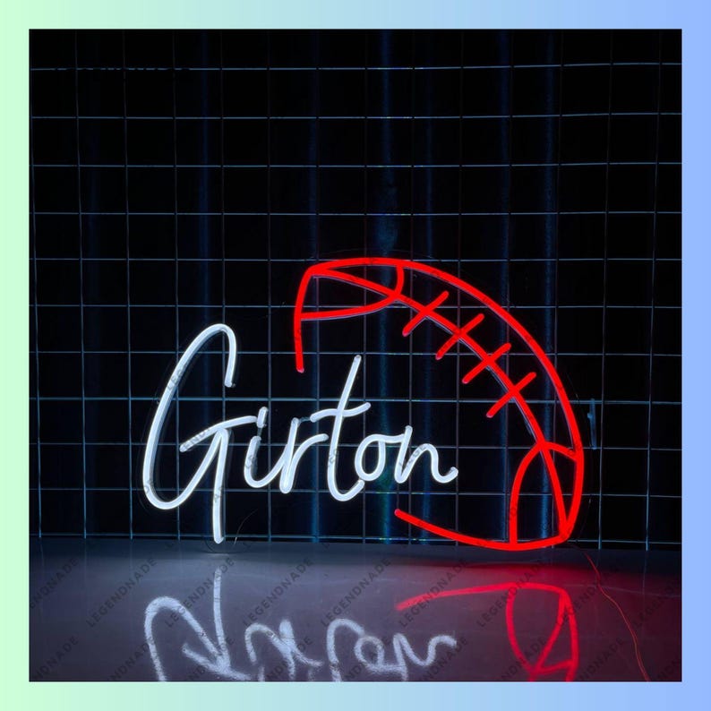 US Football Neon Sign, Football Ball Sign, Football Player Name Led ...
