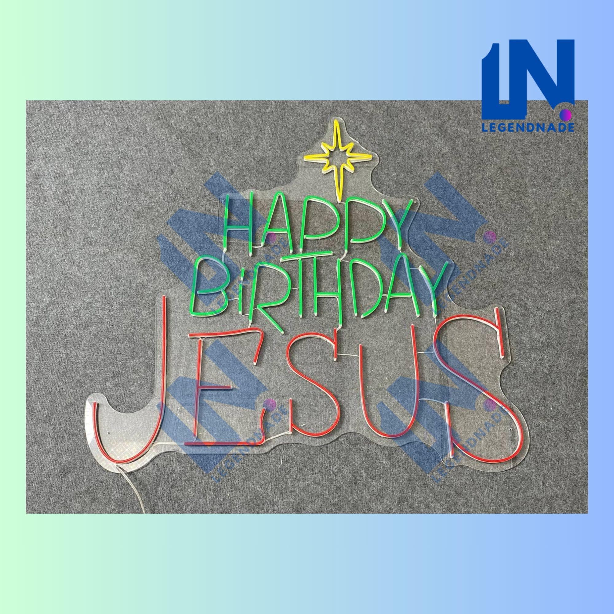 Happy Birthday Jesus Neon Sign, Christmas Led Sign, Merry Christmas Led ...