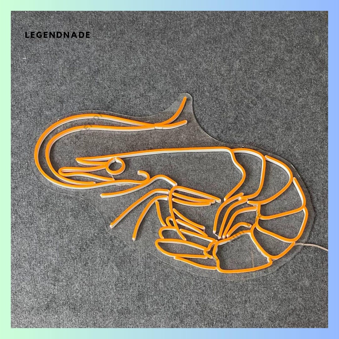 Shrimp Neon Sign, Shrimp Led Sign, Shrimp Sea Animal Led Light, Sea ...