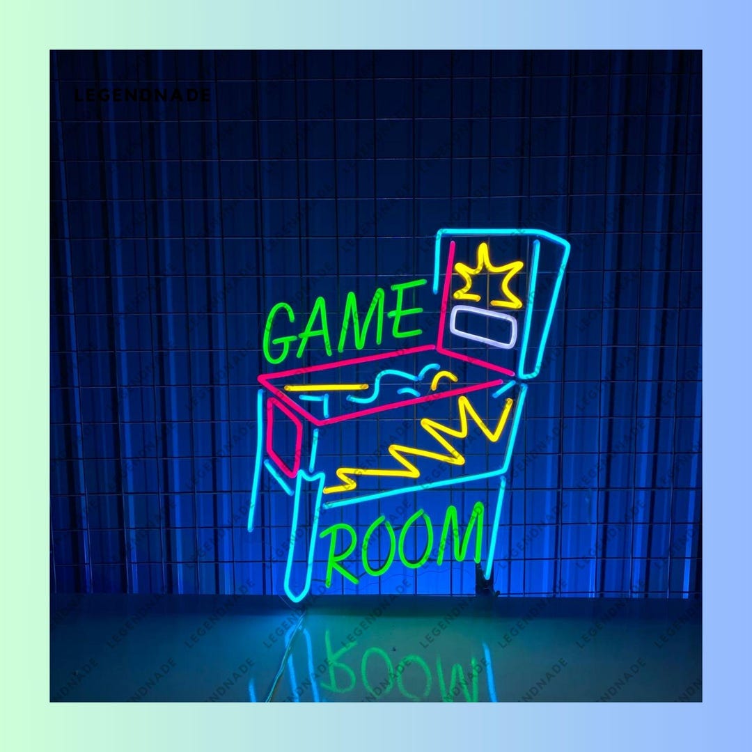 Game Room Neon Sign, Arcade Pinball Led Sign, Arcade Game Led Light ...