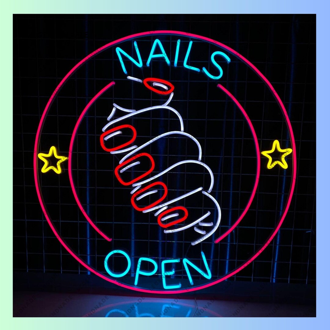 Nails Open Neon Sign, Spa Led Sign, Beauty Spa Led Light, Clinic Spa ...