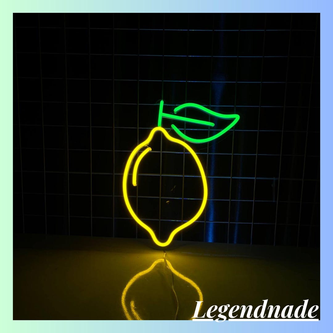 Lemon Neon Sign, Lemon Led Sign, Lemon Led Light, Lemon Juice Wall Art ...