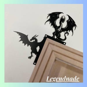 Personalized Dragon Door Corner Metal Sign, Dragon Metal Door Topper ...