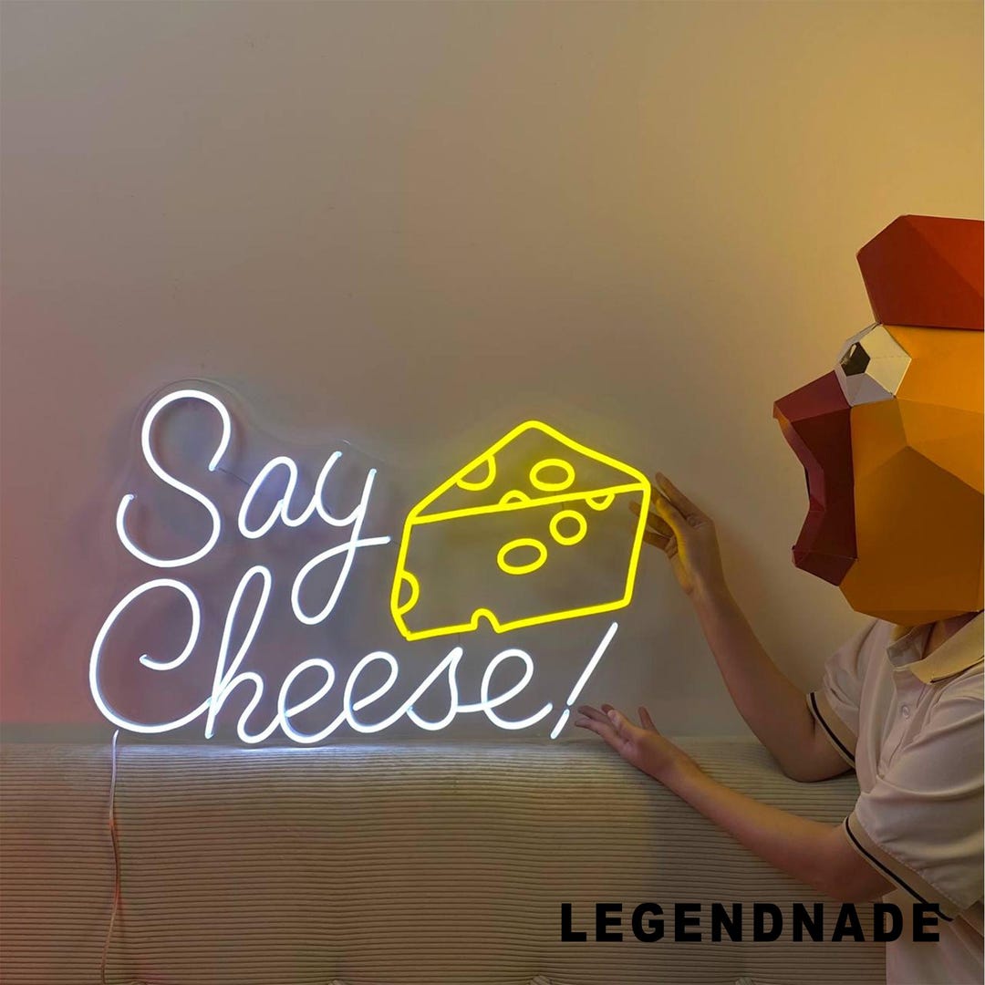 Say Cheese Neon Sign, Cheese Led Sign Wall Decor, Coffee Shop Decor Led ...