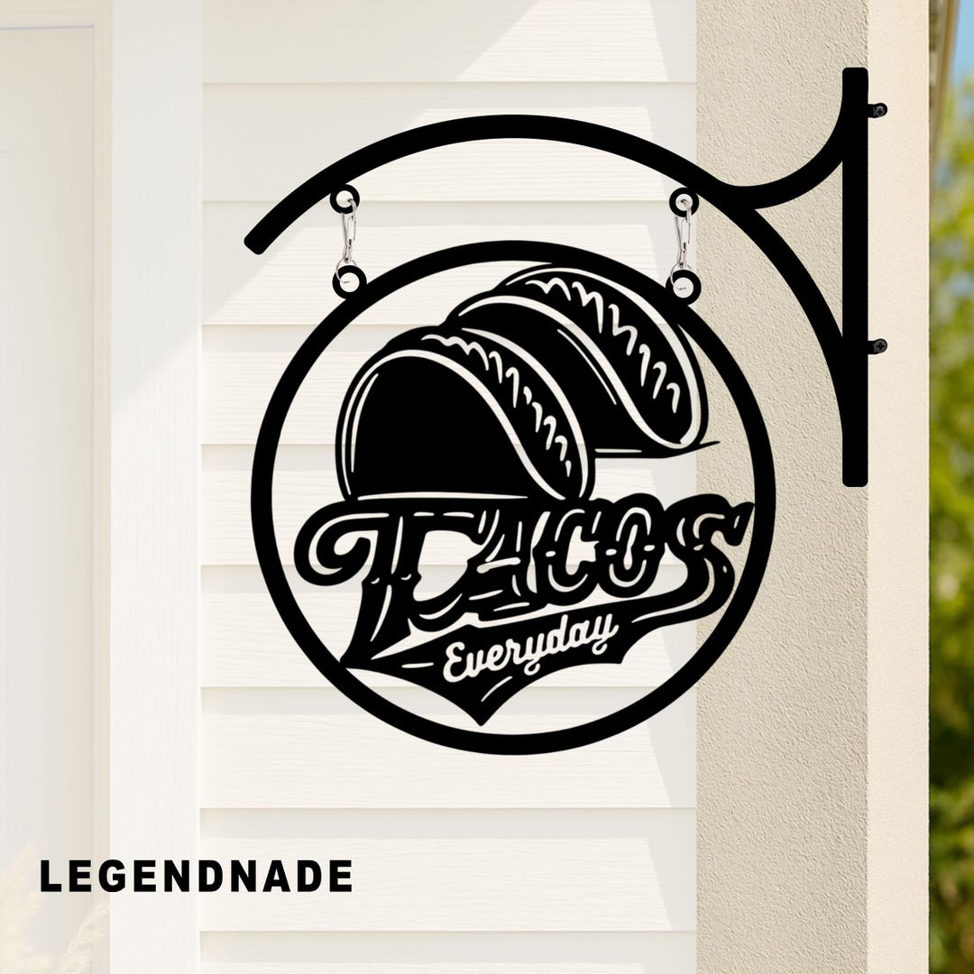 Tacos Metal Hanging Sign: Rustic Mexican Restaurant Sign, Outdoor Taco ...