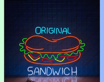 Original Sandwich Neon Sign, Sandwich Led Sign, Sandwiches Neon Light ...