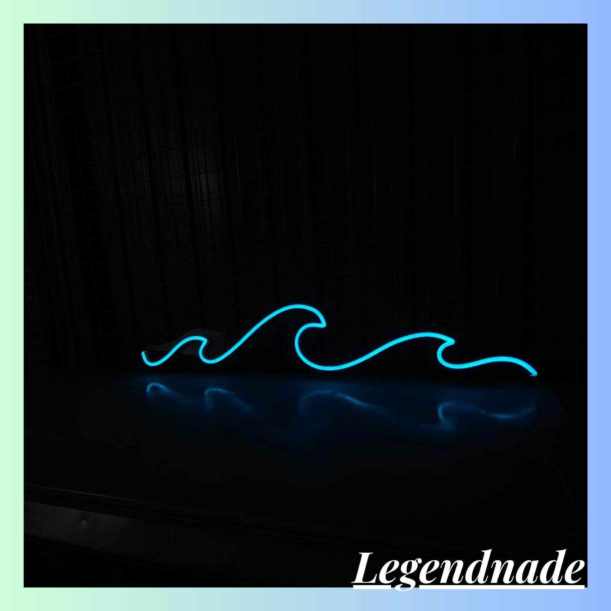 Wave Neon Sign, Ocean Waves Led Sign, Waves Led Light, Wave Neon Light ...
