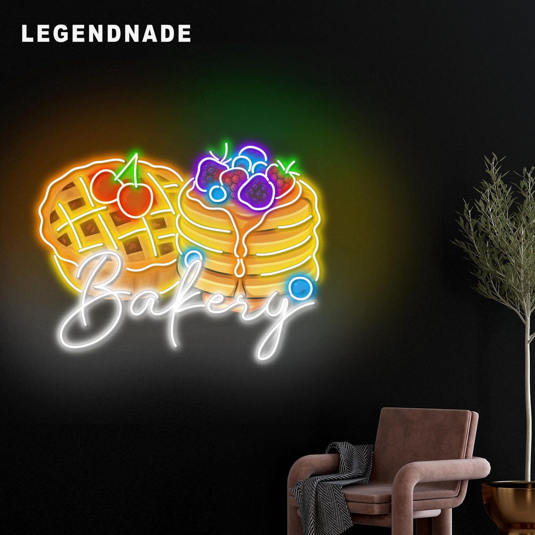 Bakery Neon Sign, Pancake Led Light, Custom Neon Sign, Dessert Shop ...
