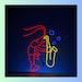 Shrimp Saxophone Neon Sign, Shrimp Led Sign, Saxophone Led Light ...