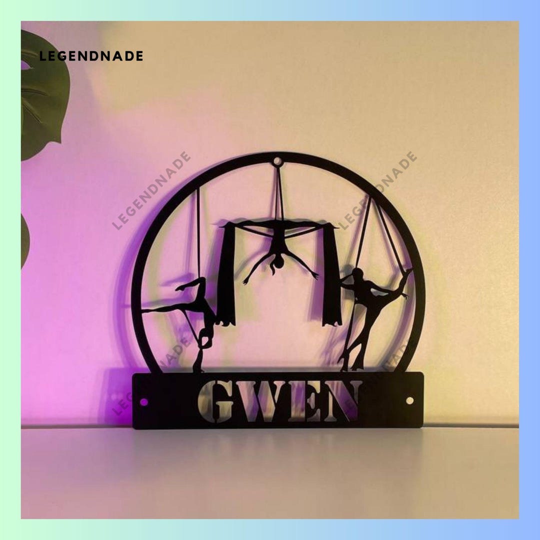 Personalized Aerial Silk Metal Sign, Aerial Silk Artist Metal Light ...