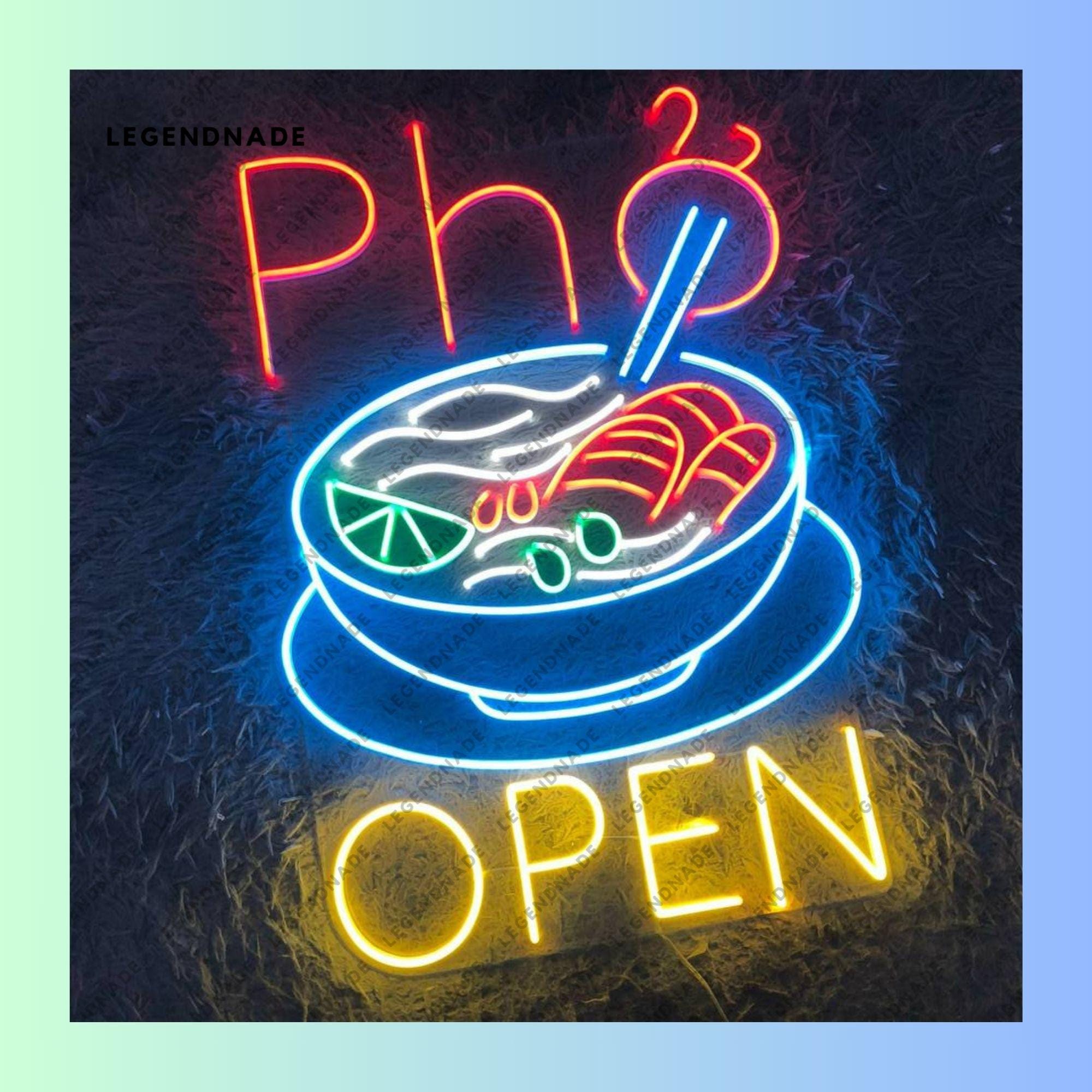 Pho Bowl Neon Sign, Vietnamese Cuisine Led Sign, Pho Led Light, Pho ...