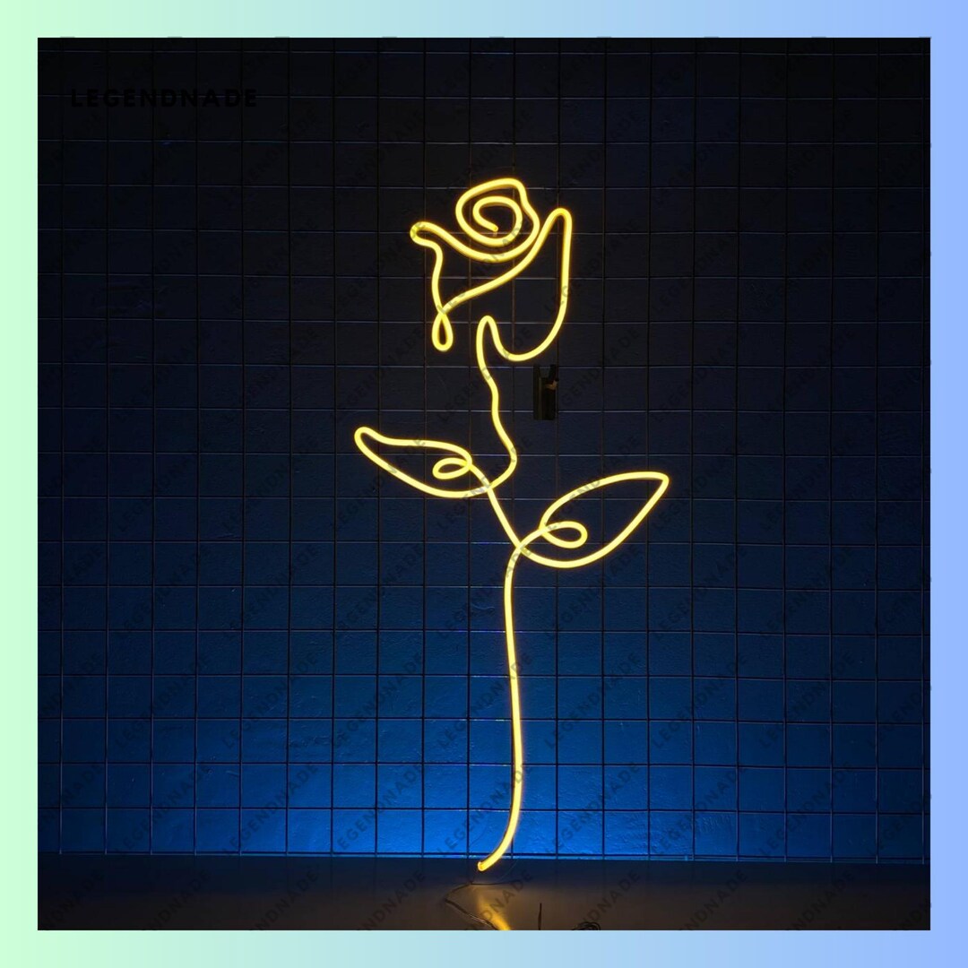 Rose Flower Neon Sign, Rose Flower Led Sign, Rose Flower Led Light ...