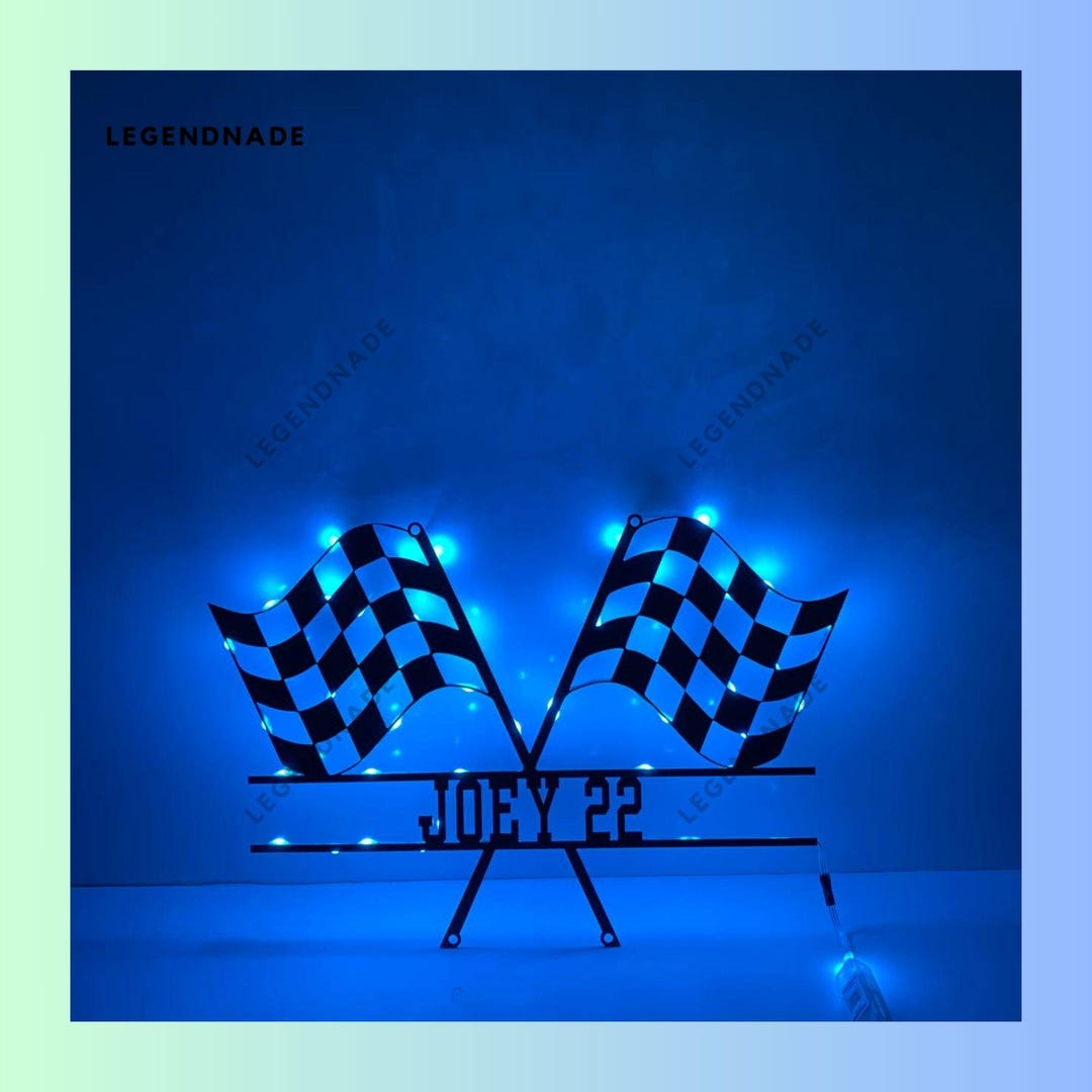 Personalized Start Finish Racing Flag Metal Sign, Race Checkered Flag ...