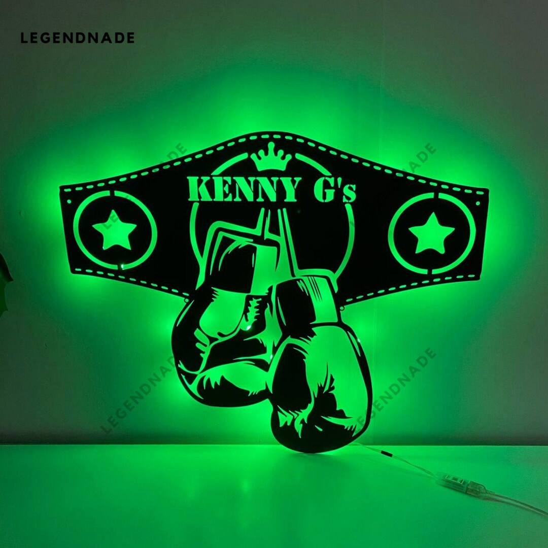 Personalized Boxing Gloves Metal Sign, Boxing Metal Light, Boxing Led ...