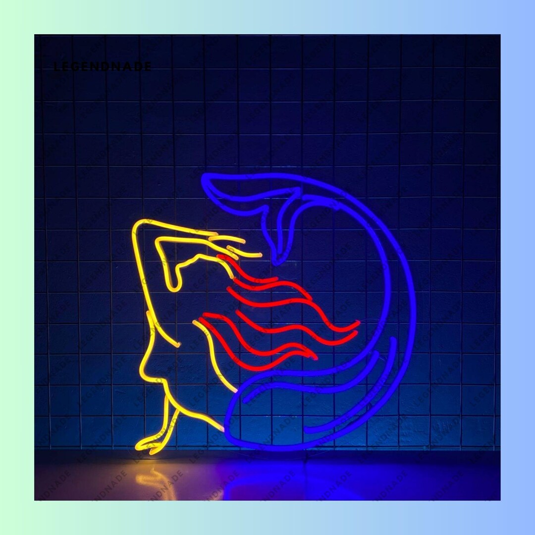 Mermaid Neon Sign, Mermaid Led Sign Decor, Mermaid Led Light, Mermaid ...