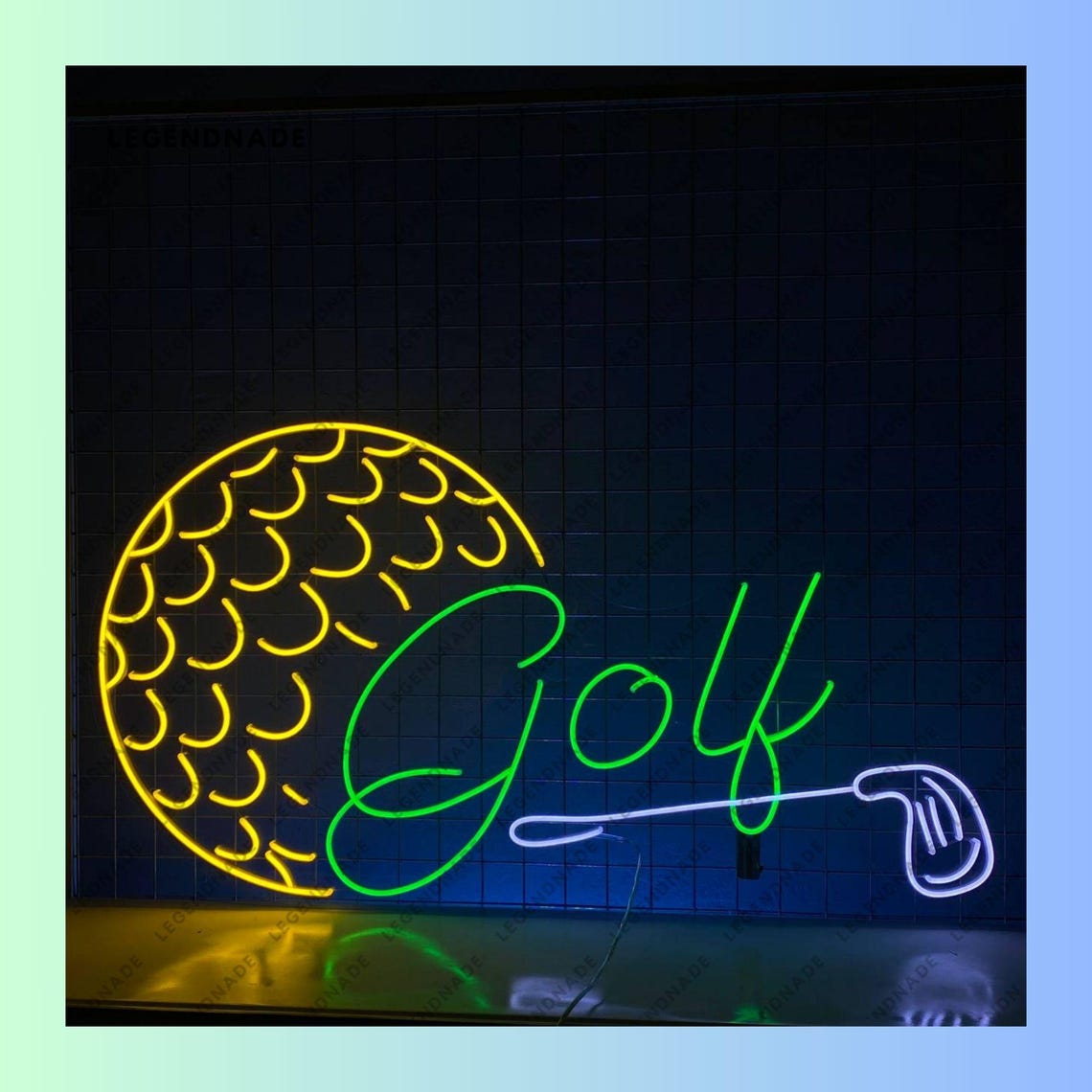 Golf Neon Sign, Golf Ball Led Sign, Golf Lover Led Light, Golfer Sport ...
