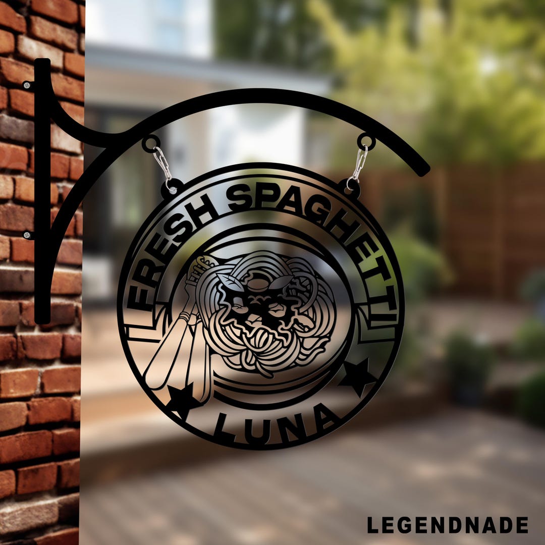 Personalized Spaghetti Hanging Sign, Pasta Metal Blade Sign, Italian ...