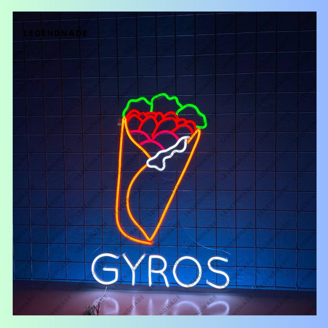 Greece Gyros Neon Sign, Gyros Led Sign, Gyros Store Open Led Light ...