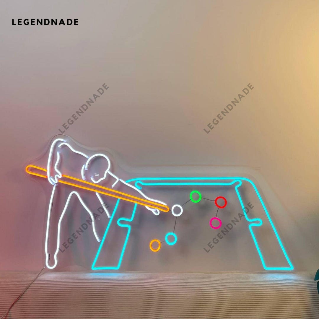 Billiard Neon Sign, Billiards Ball Led Sign, Billiard Led Light, Pool ...