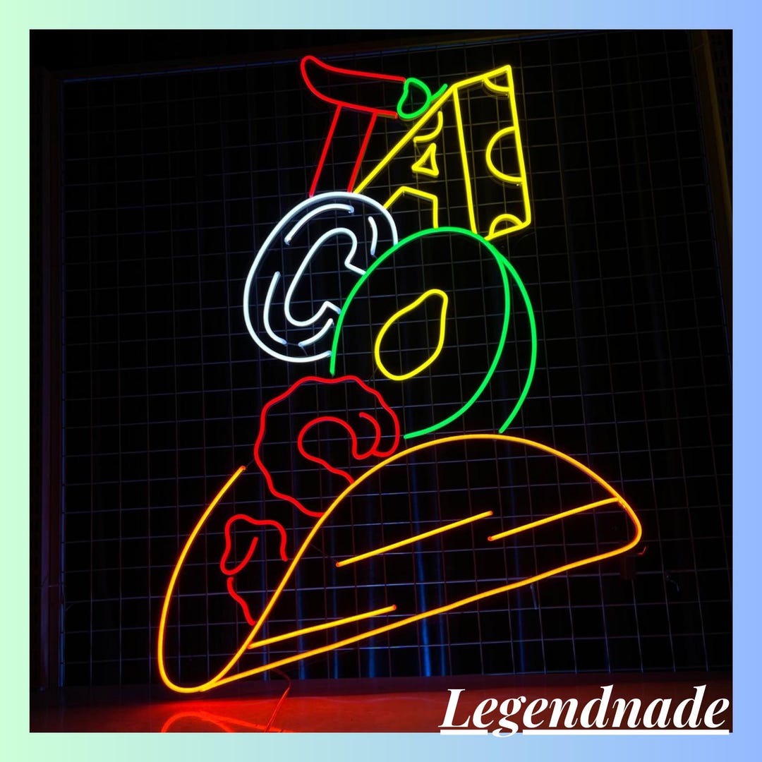 Tacos Neon Sign, Tacos Led Sign, Open Tacos Food Store Led Light, Tacos ...