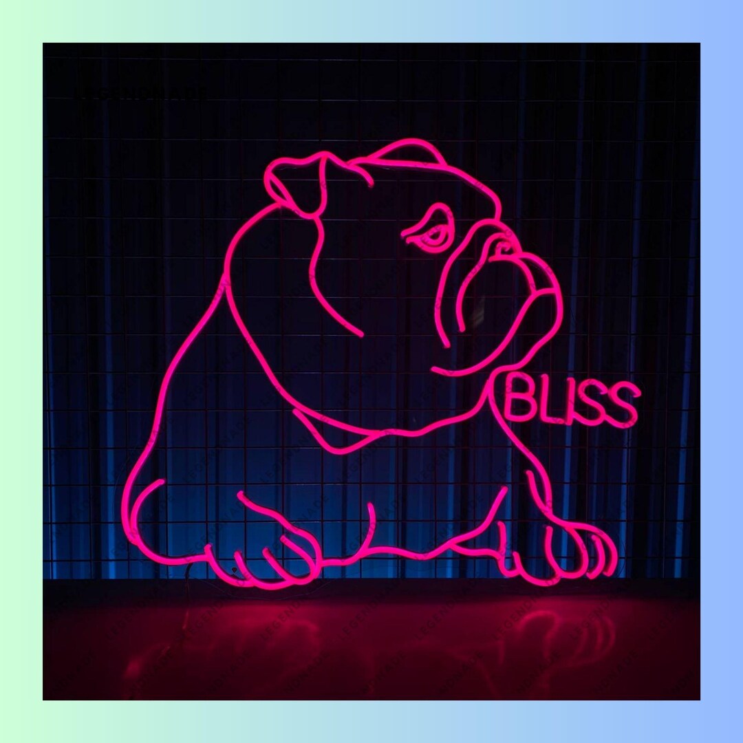 English Bulldog Neon Sign, English Bulldog Led Sign, Bulldog Lover Led ...