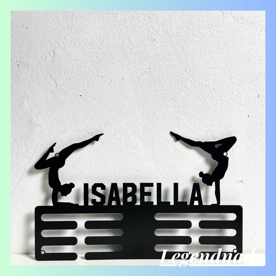 Personalized Gymnastics Medal Hanger Wall Art Led Light, Gymnastics ...