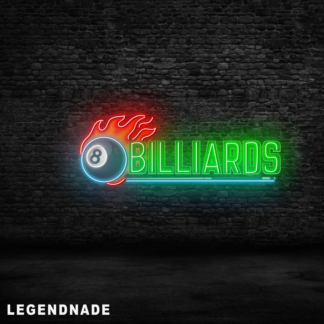 Billiards Neon Sign, Custom Neon Game Sign, Billiards Neon Light, Game ...
