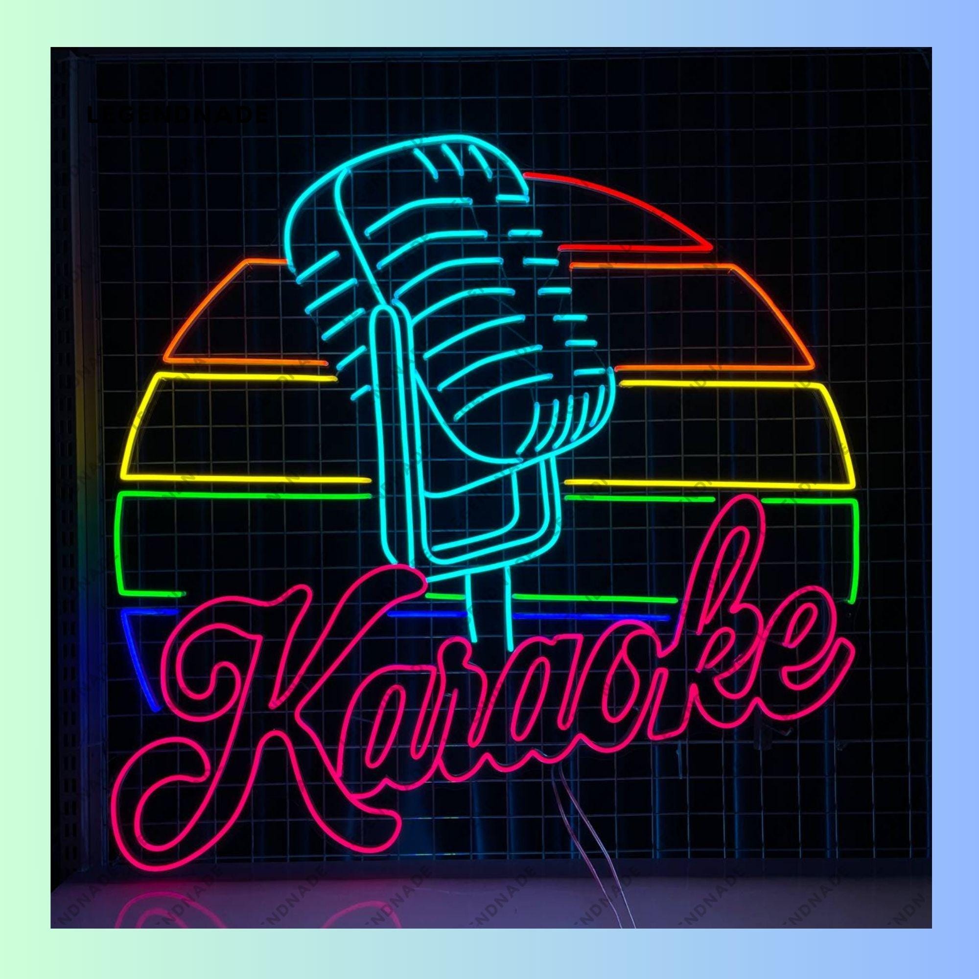 Karaoke Neon Sign, Microphone Led Sign, Music Led Light, Karaoke Night ...