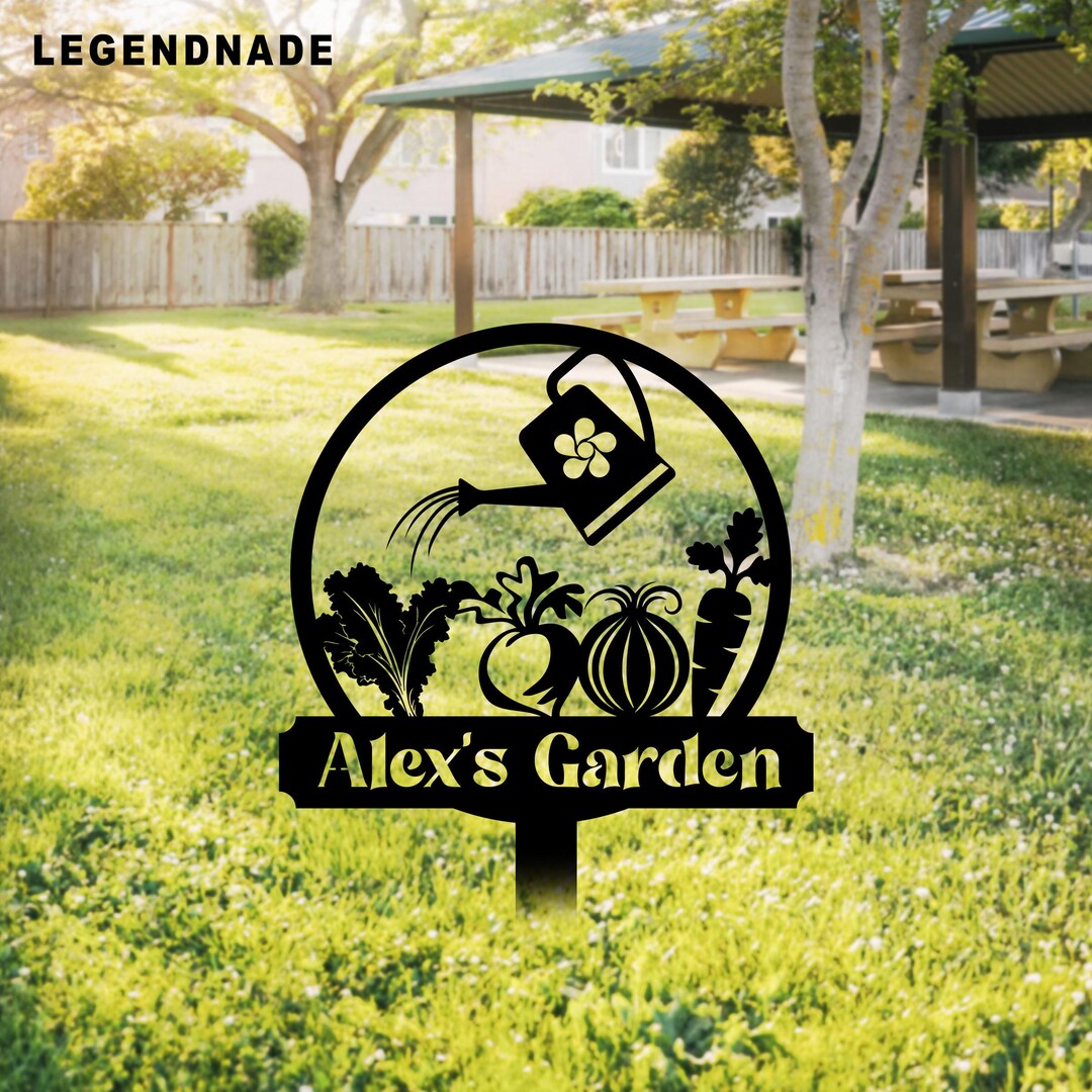 Personalized Vegetable Garden Sign, Custom Metal Yard Stake With ...