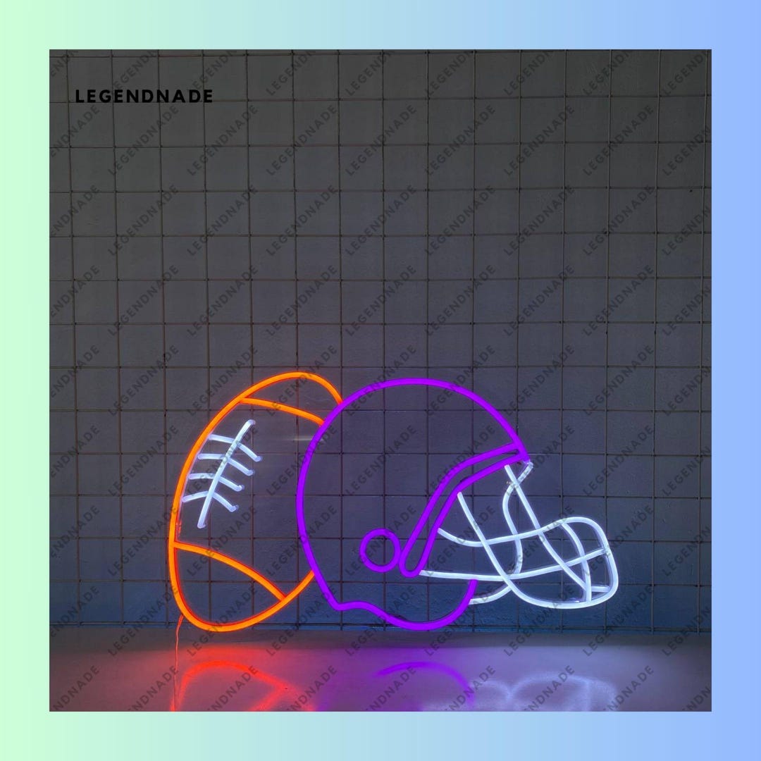 US Football Neon Sign, Football Ball Sign, Football Player Led Light ...
