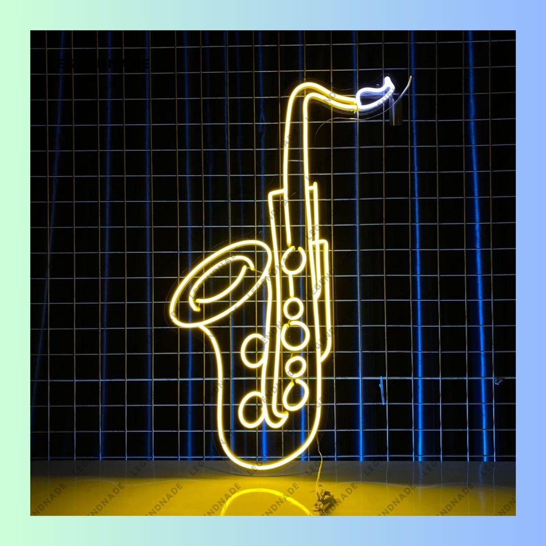Saxophone Neon Sign, Jazz Club Led Sign, Music Band Led Light, Musical ...