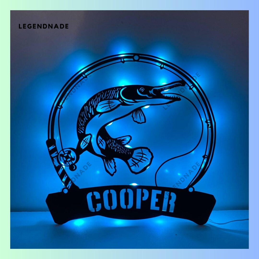 Personalized Alligator Gar Fishing Metal Sign, Alligator Gar Metal ...