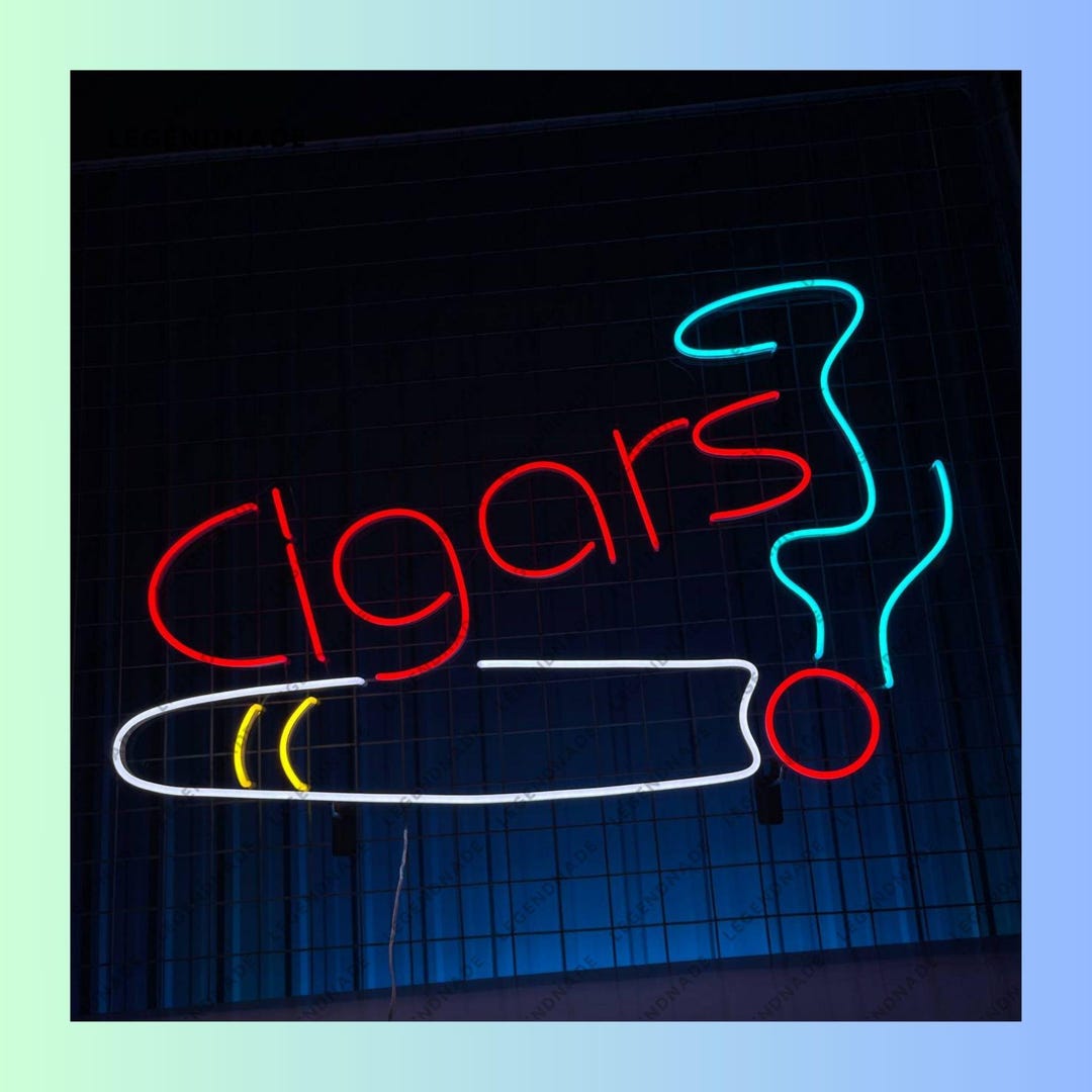 Cigars Neon Sign, Smoking Cigar Led Sign, Cigar Shop Led Light, Smoking ...