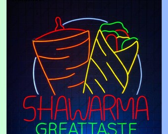 Shawarma Neon Sign, Shawarma Led Sign, Middle Eastern Food Led Light ...