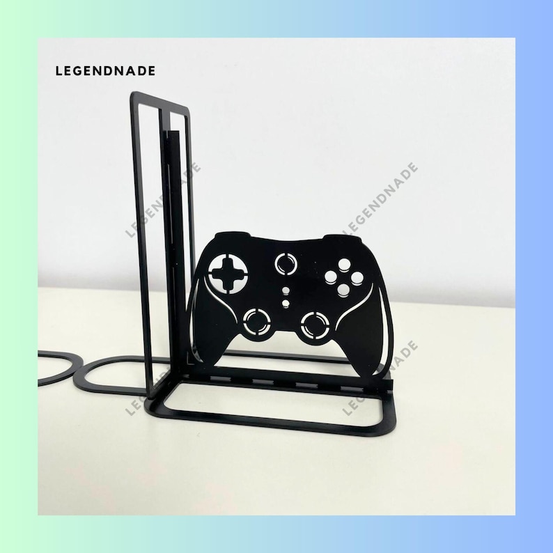 Personalized Game Controller Metal Bookend, Gamepad Bookends, Bookshelf ...